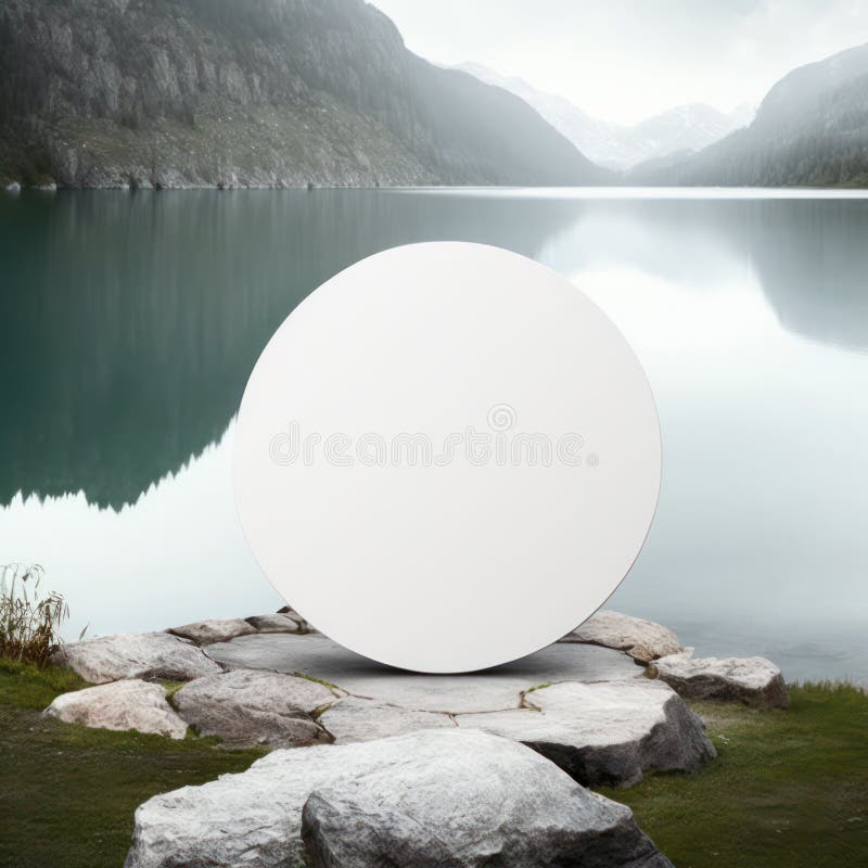 Background for Product Presentation, Large, Round Stone Sitting at the ...