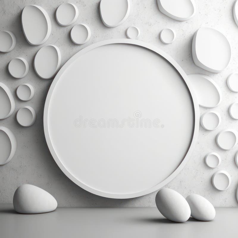 Background for Product Presentation, Round, Oval Stone with a Wavy ...