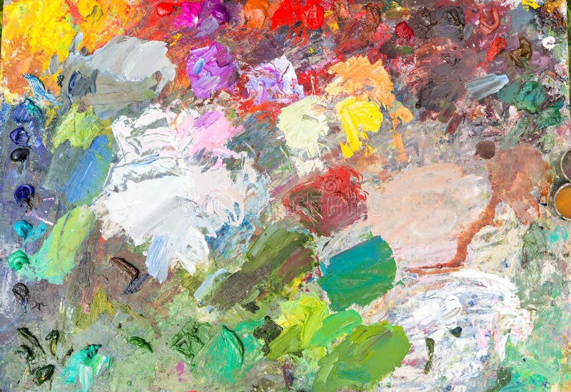 Background of Professional Painter S Palette with Paint Stock Image ...