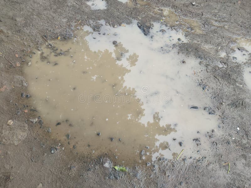 Background of Puddles of Water on the Ground after Heavy Rain Stock ...