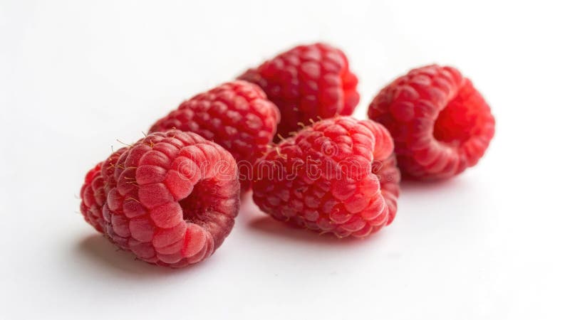 The Raspberries are Vibrant Red, Displaying a Multitude of Small, Bumpy ...