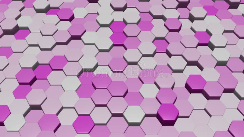 Background of Purple and White Abstract Hexagons Moving Up and Down in ...