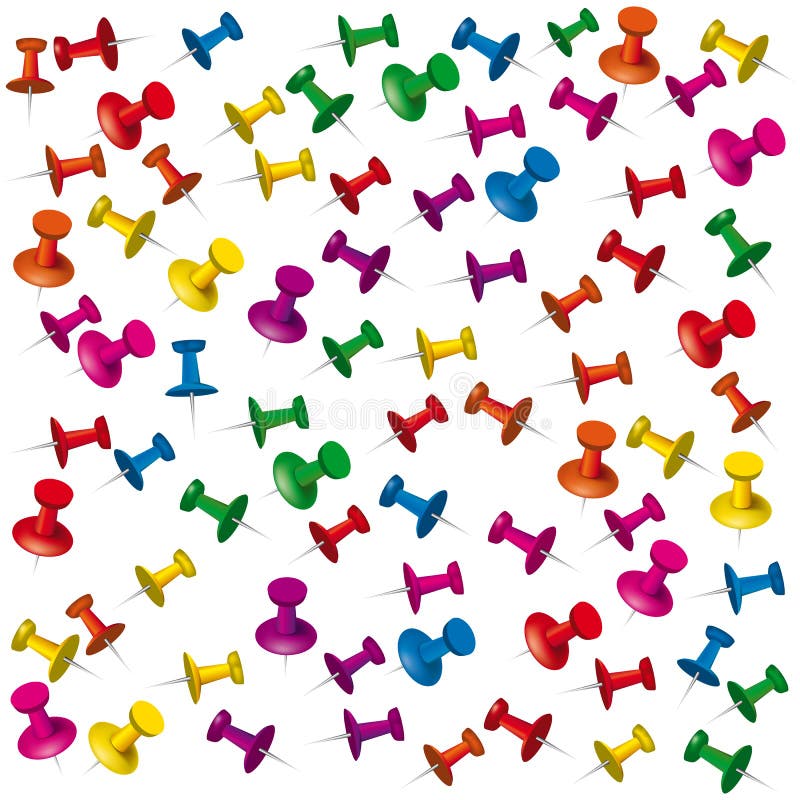 Background with push pins. stock vector. Illustration of color - 14287770