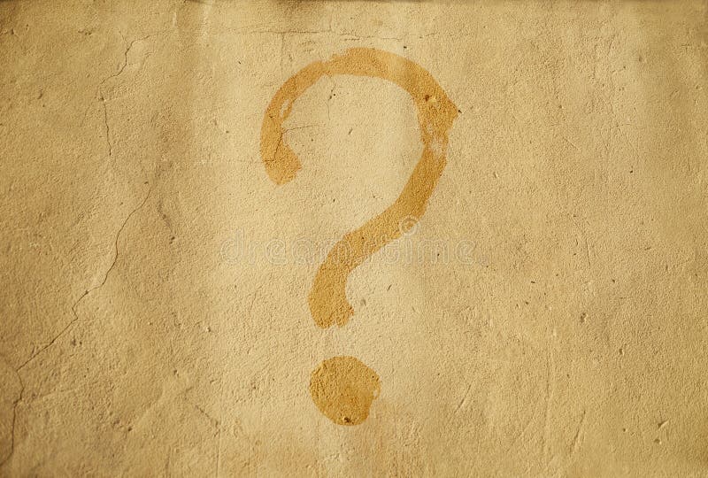 Background. Question Mark Painted on Wood. Light Brown Stock Photo ...