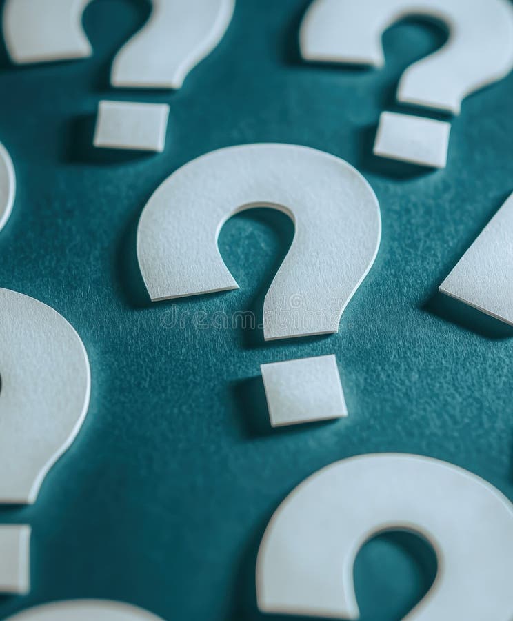 Background of Question Marks on a Teal Surface Stock Illustration ...