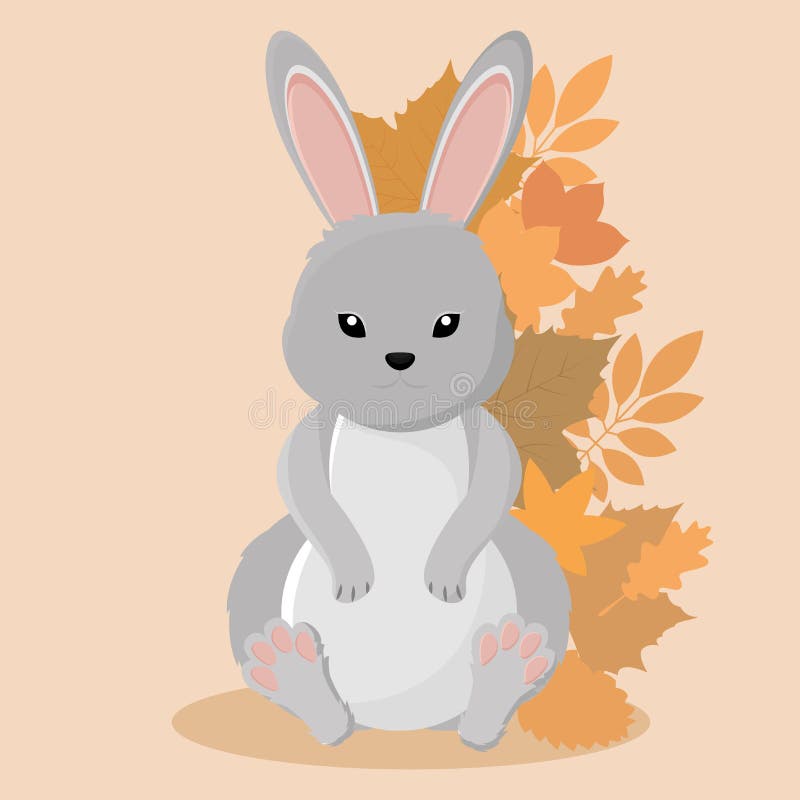 Background Rabbit Animal Autumn Vector Illustration Stock Vector ...