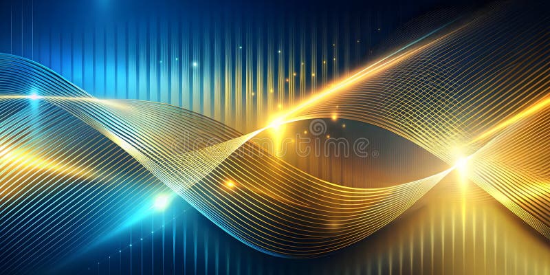 Background Radiant Intersection of Gold and Blue Light Streams Stock ...