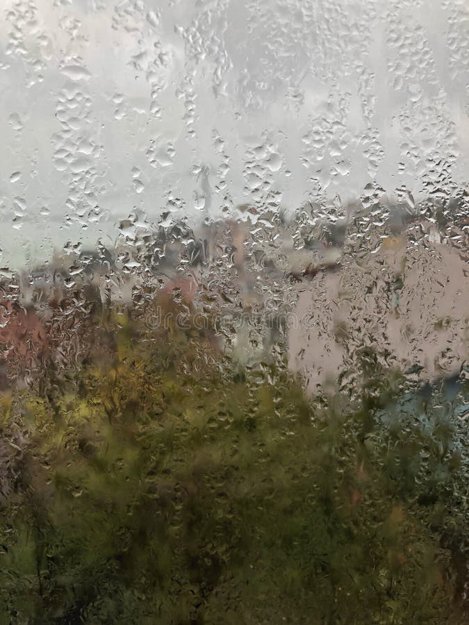 Background with Rain Drops on Window Like a Painting Stock Image ...