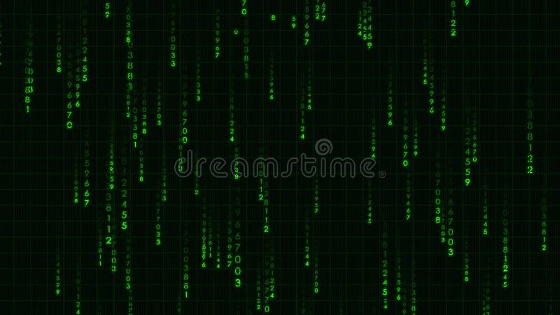 Background Rain Of Numbers Matrix Cyber Hacker Animated Rain Of Glowing