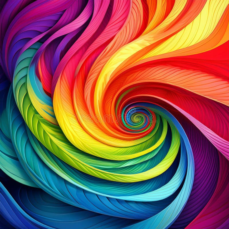 Background with Rainbow Colored Spirals Stock Illustration ...