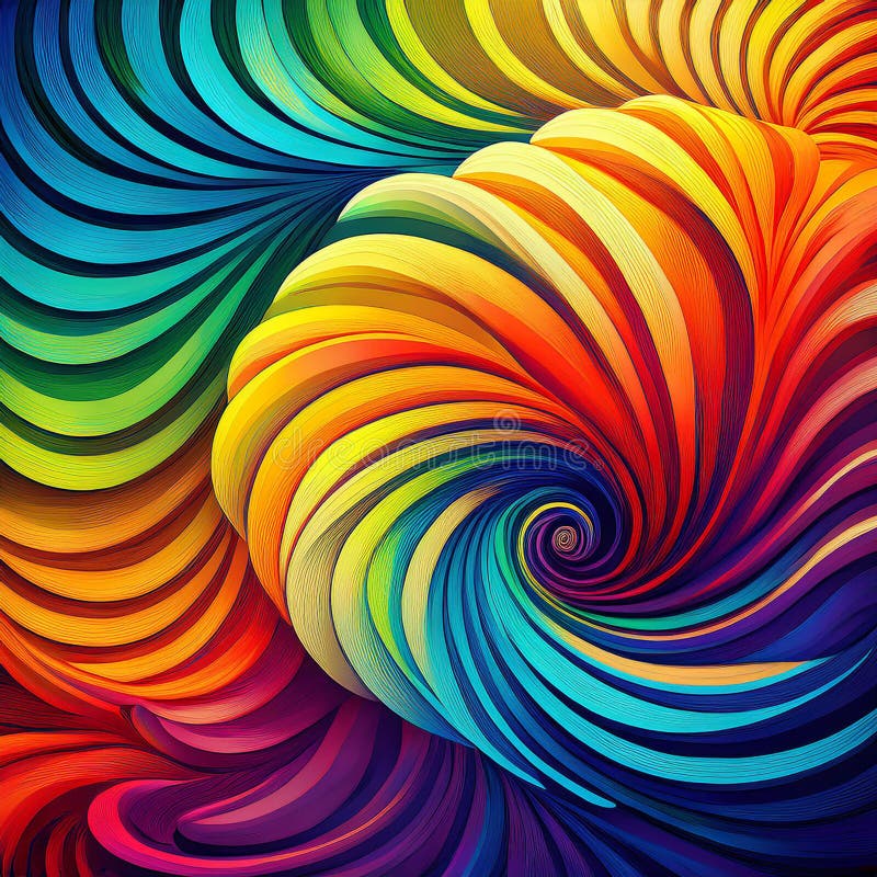 Background with Rainbow Colored Spirals Stock Illustration ...