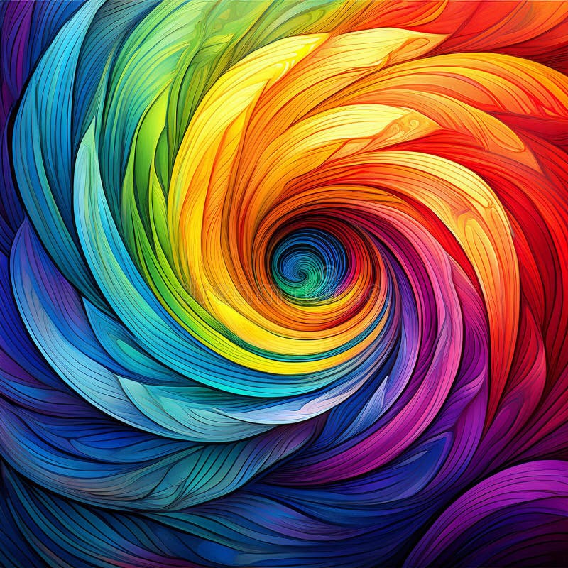Background with Rainbow Colored Spirals Stock Illustration ...