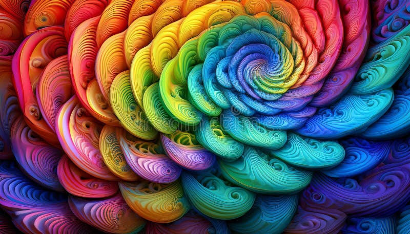 Background with Rainbow Colored Spirals Stock Illustration ...