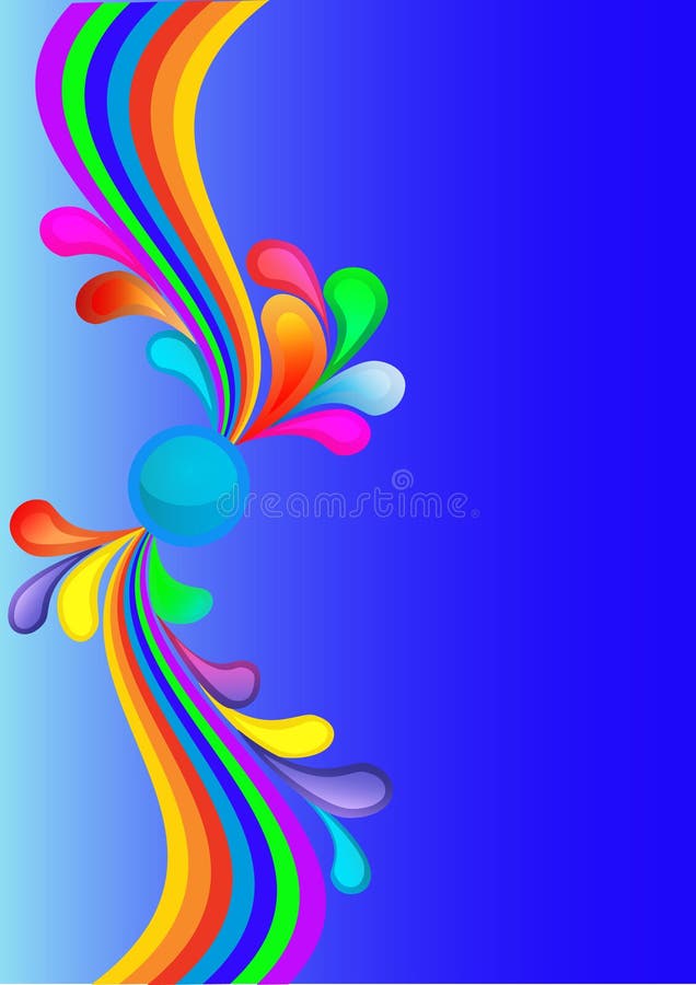 Background with Rainbow and Drop Stock Vector - Illustration of ...
