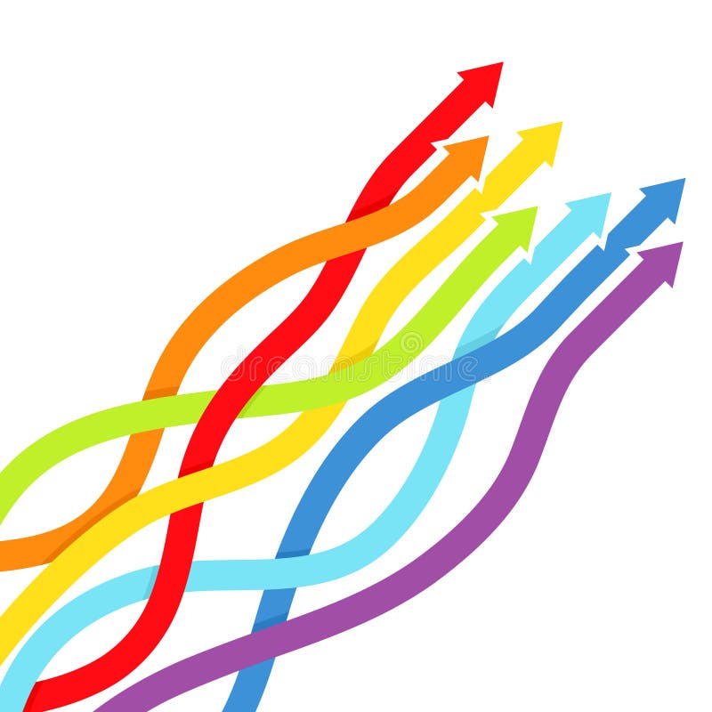 Background with Rainbow Lines with Arrows Stock Vector - Illustration ...