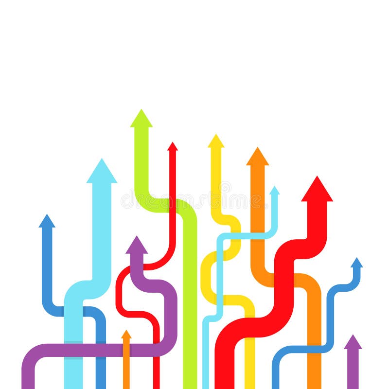 Background with Rainbow Lines with Arrows Stock Vector - Illustration ...