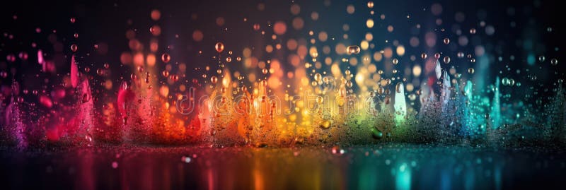 Background of Rainbow Splashes of Water in Backlight Stock Illustration ...