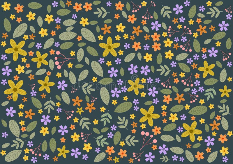 Background with Random Floral Pattern. Design Illustration. Stock ...