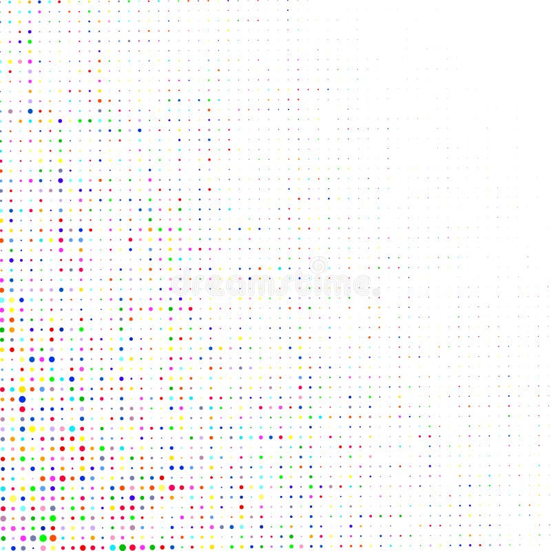 Background of Raster Semitone Multicolored Dots on White. Stock Vector ...
