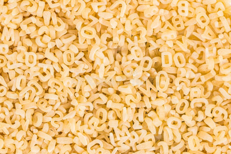 Background of Raw Pasta in the Form of Letters and Numbers Stock Image ...