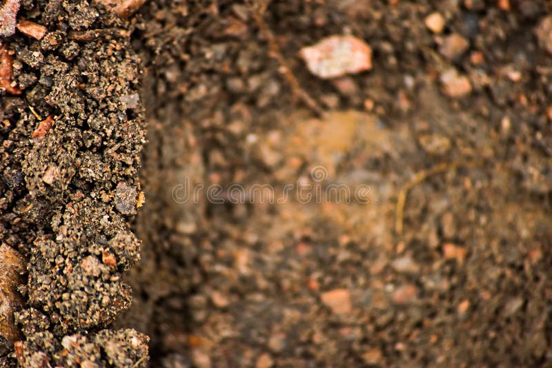 Background with Raw Soil from Above, Soft Focus Stock Photo - Image of ...