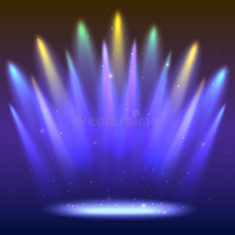 Background with Rays of Light from the Colored Spotlights. Bright ...