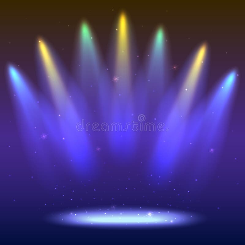 Background with Rays of Light from the Colored Spotlights. Bright ...