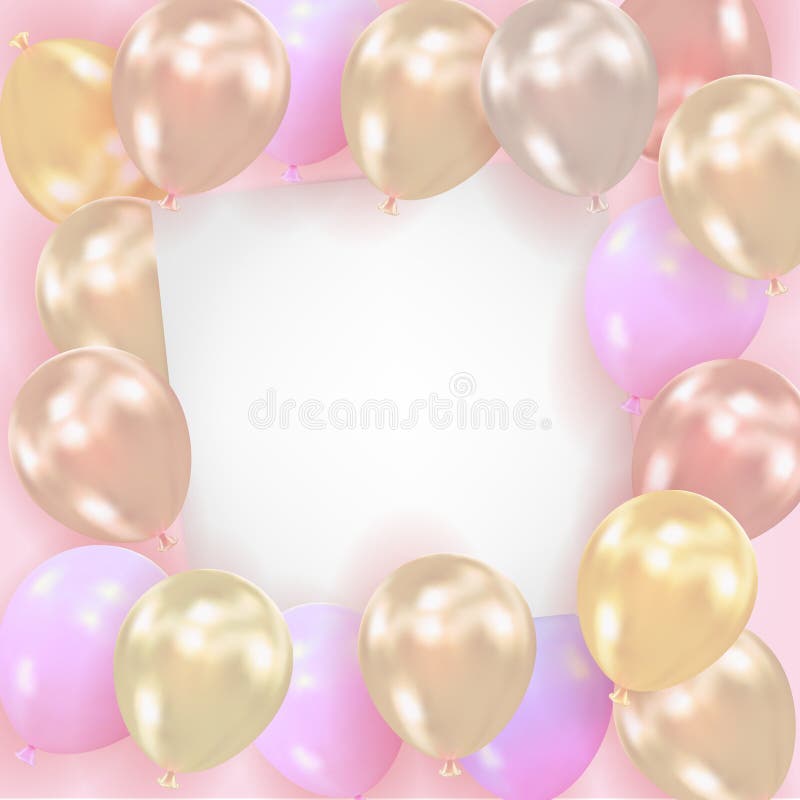 Background with Realistic Balloons. Composition from Realistic Glossy ...