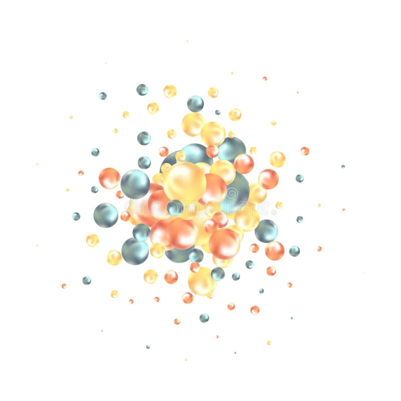 Background with Realistic Balls, Transparent Glossy Bubbles. Abstract ...