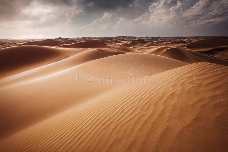 Background with Realistic Sand Dunes. Dry Hot Climate, Arid Environment ...