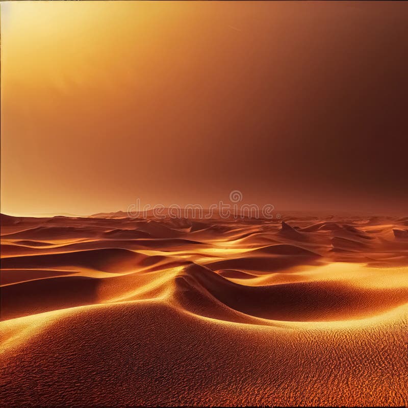 Background with Realistic Sand Dunes. Dry Hot Climate, Arid Environment ...