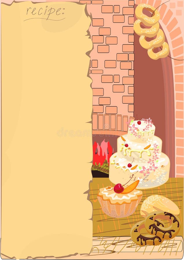 Background with the recipe stock vector. Illustration of background ...