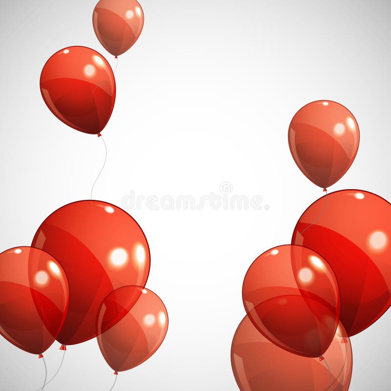 Celebrate Background with Red Balloons. Stock Vector - Illustration of ...