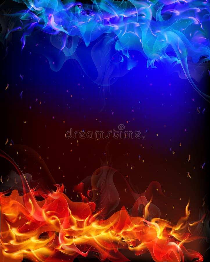 Background of Red and Blue Fire Stock Vector - Illustration of fossil ...