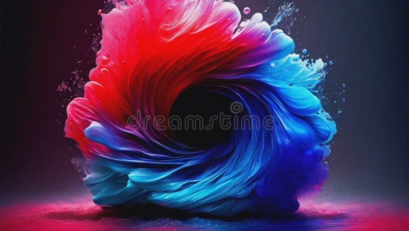 Background of Red and Blue Water Splashes that Move in Circles Stock ...