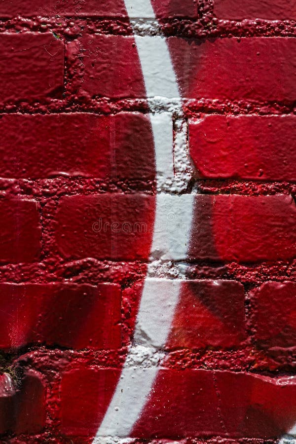 Background of Red Brick with Curved White Stripe Stock Image - Image of ...