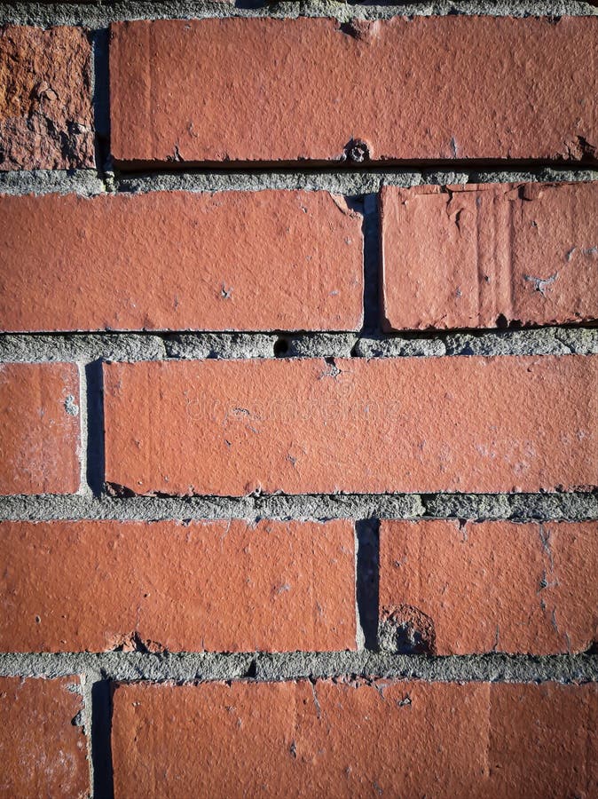 Background, Red Brick Texture Close-up Stock Photo - Image of ...