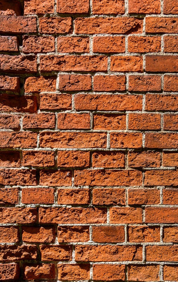 Background Red Brick Wall in the Rays of the Spring Sun in the Old Town ...