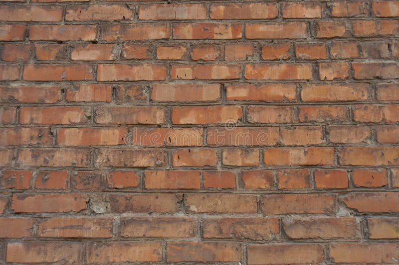 Background - Red Brick Wall with Stretcher Bond Stock Photo - Image of ...