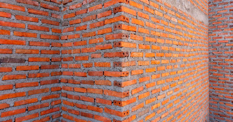 Red Brick Wall Under Construction Site Stock Photo - Image of house ...