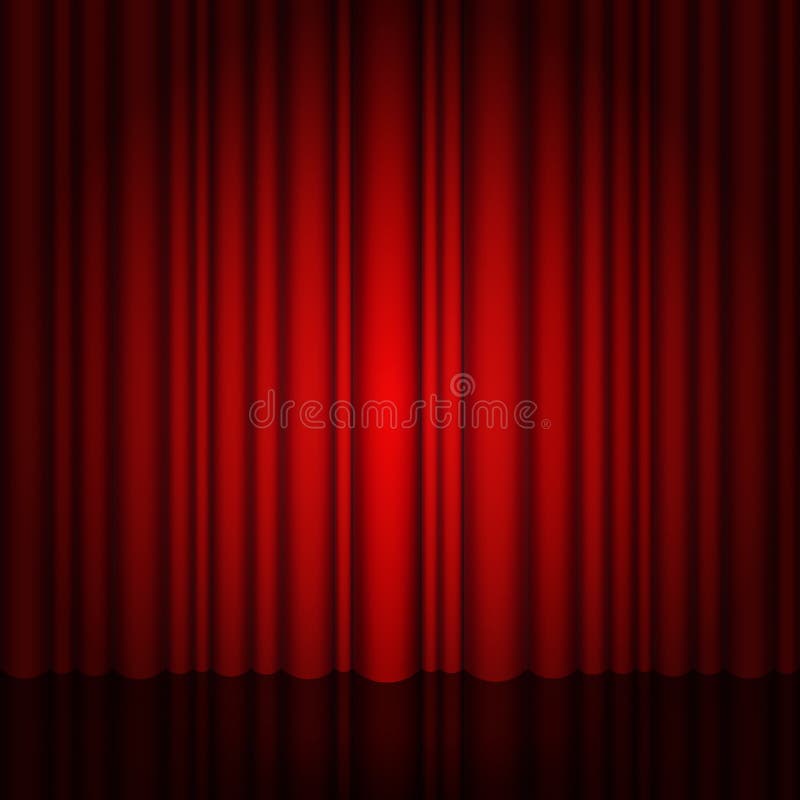 Background with Red Curtain and Light. Red Stage with and Glossy Floor ...