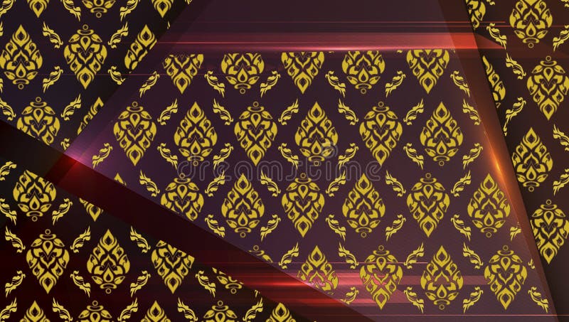 Background Red Elegant Creative Thai Pattern Gold Modern. Stock Vector ...