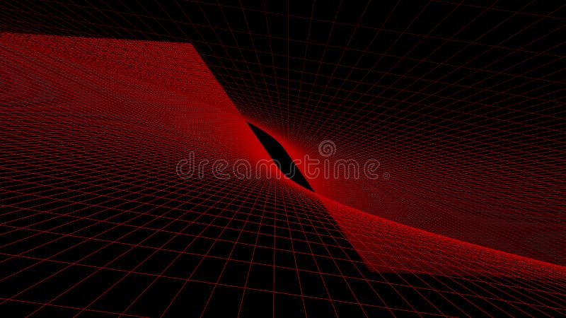 Background with Red Grids Floor and Ceiling on Black Space - 3D ...