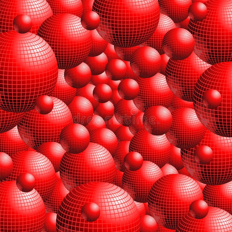 Background with Red Grooved Balls with Glitter Stock Vector ...