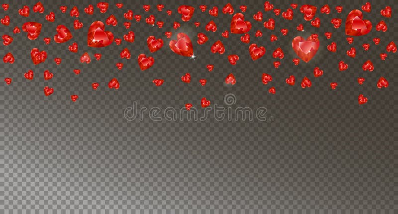 Background of the Red Hearts Falling Down, Gemstones, Diamonds Stock ...