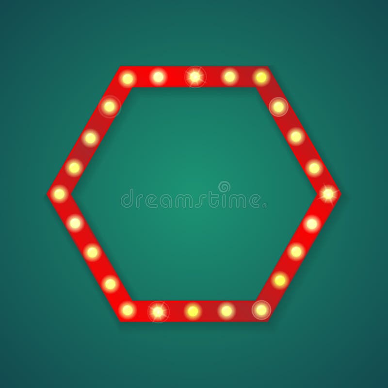 Red Light Hexagon Frame Wallpaper Stock Vector - Illustration of light ...