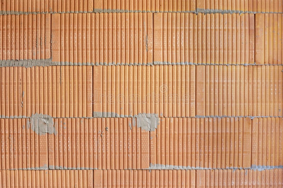Background of Red Hollow Block Wall a Stock Image - Image of house ...