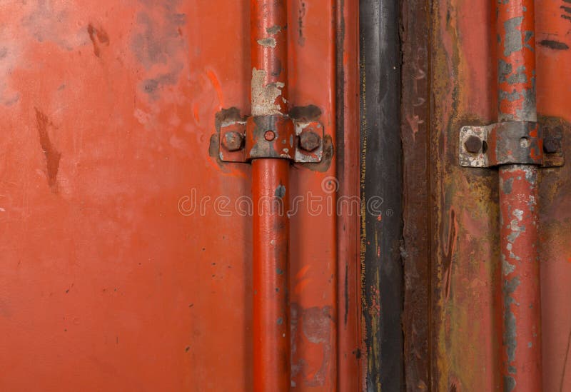 Background Red Metal Container Stock Photo - Image of background, bolt ...