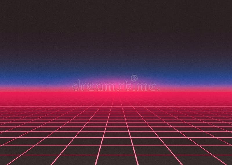 Neon Grid Pattern Frame 80s Retro Nostalgic Stock Illustration ...