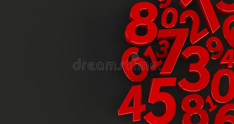 Background of Red Numbers. from Zero To Nine. Abstract Numbers Stock ...